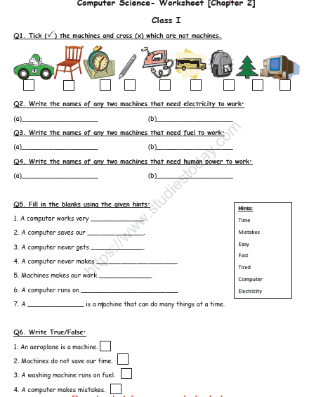 Computer Science Worksheets